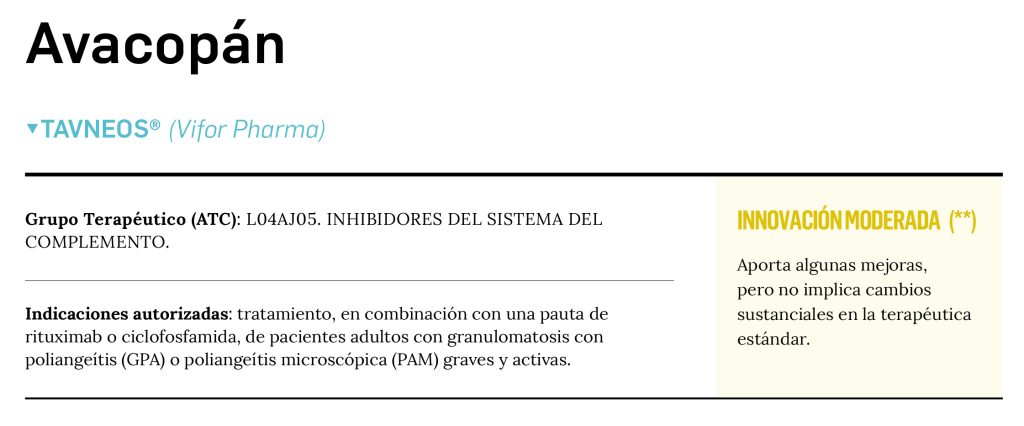 Avacopán en granulomatosis con poliangeítis y poliangeítis microscópica ...