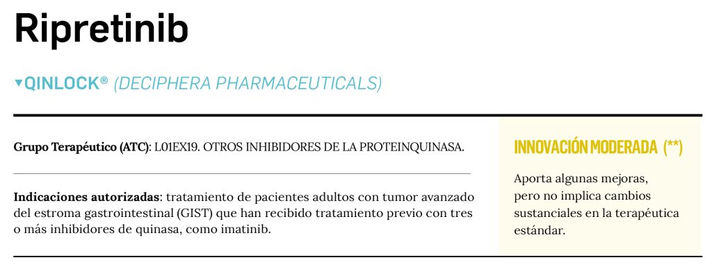 Avapritinib y ripretinib en tumores del estroma gastrointestinal ...